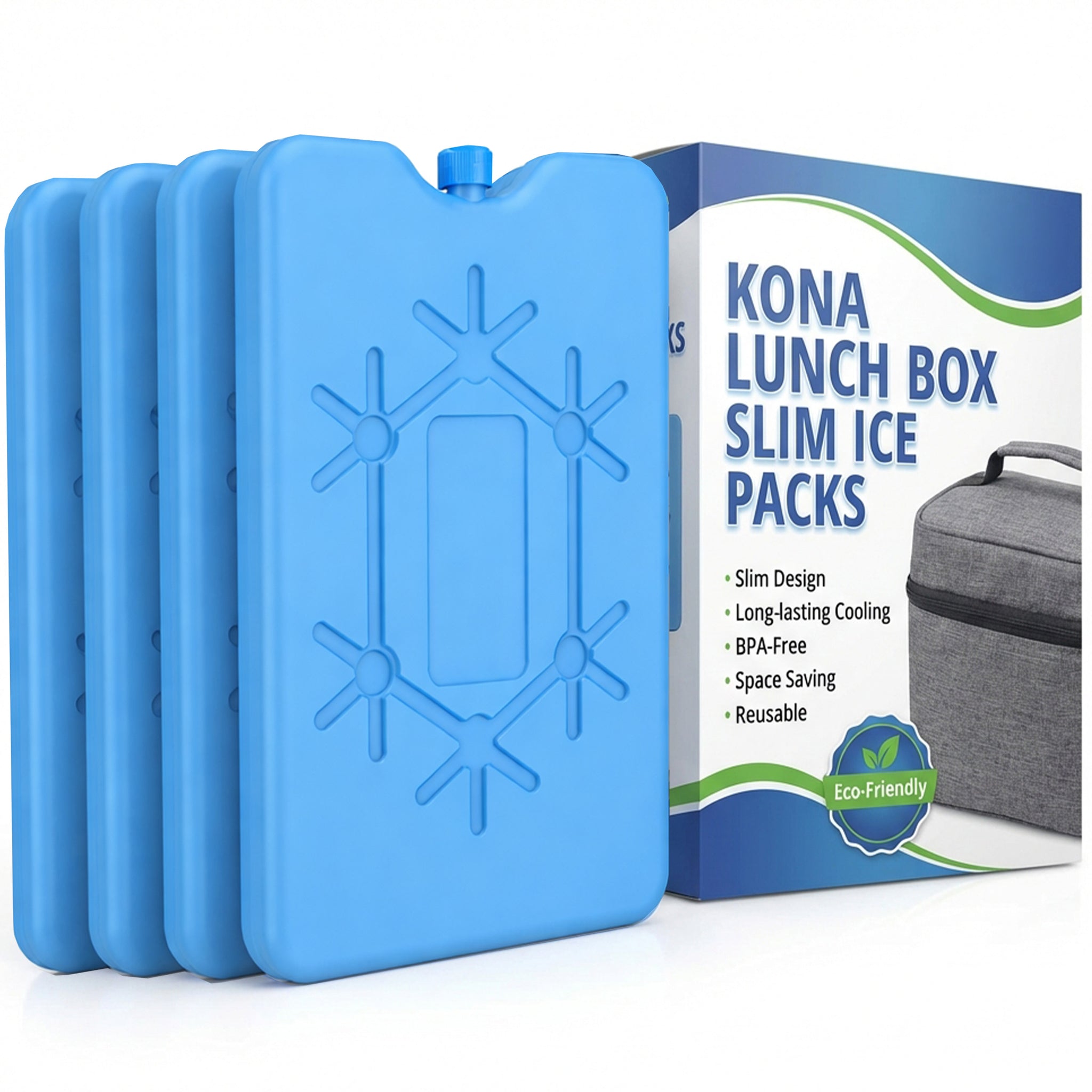 Slim Ice Packs for Lunch Boxes (Set of 4)